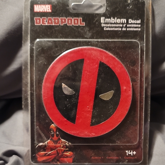 Marvel | Other | Marvel Deadpool Red And Black Emblem Sticker | Poshmark